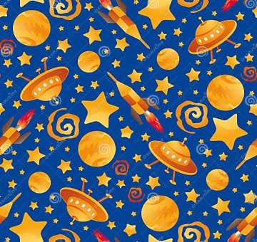 Space seamless pattern stock vector. Illustration of cute - 6026101