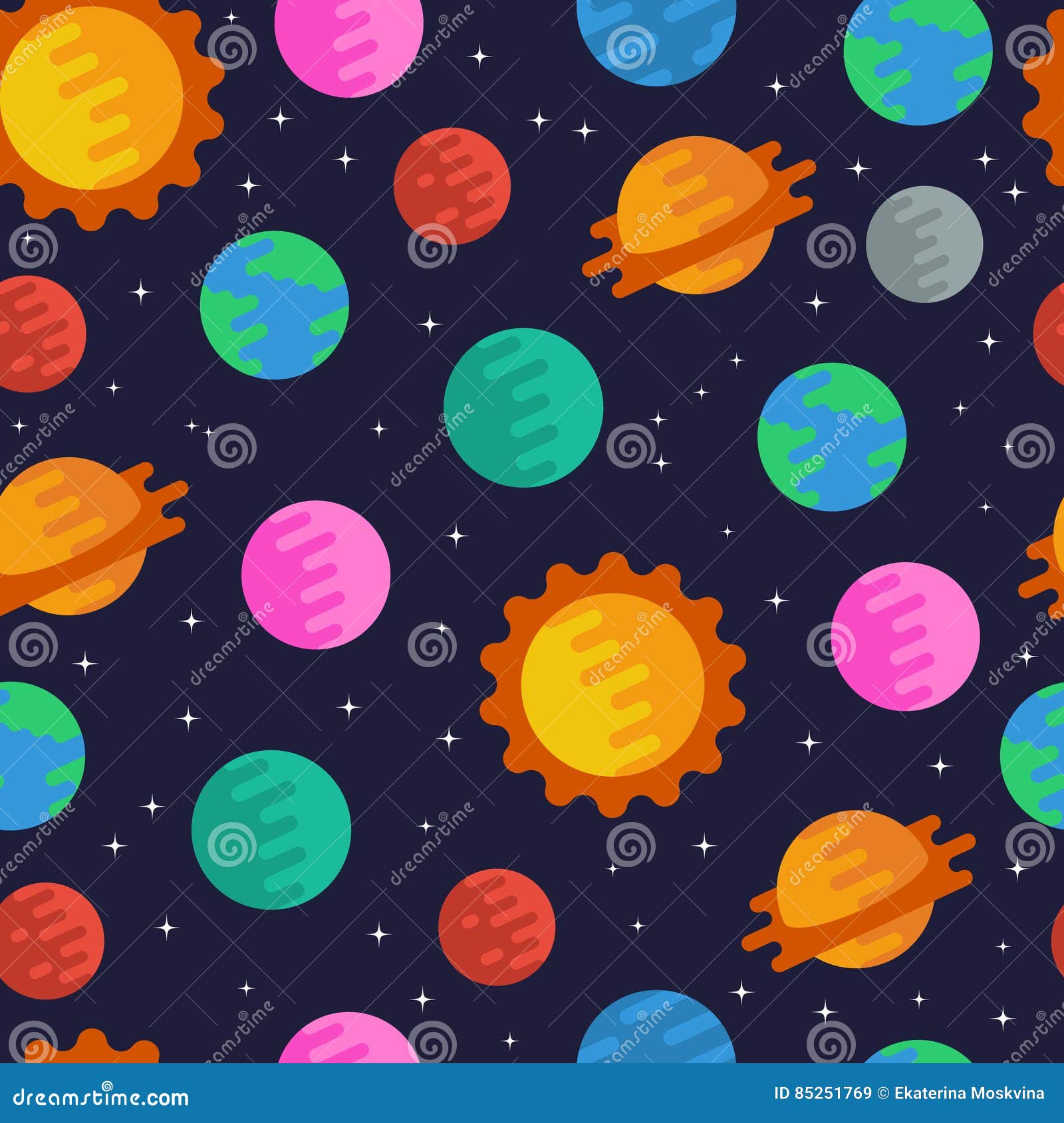 Space seamless pattern stock vector. Illustration of astronomical ...