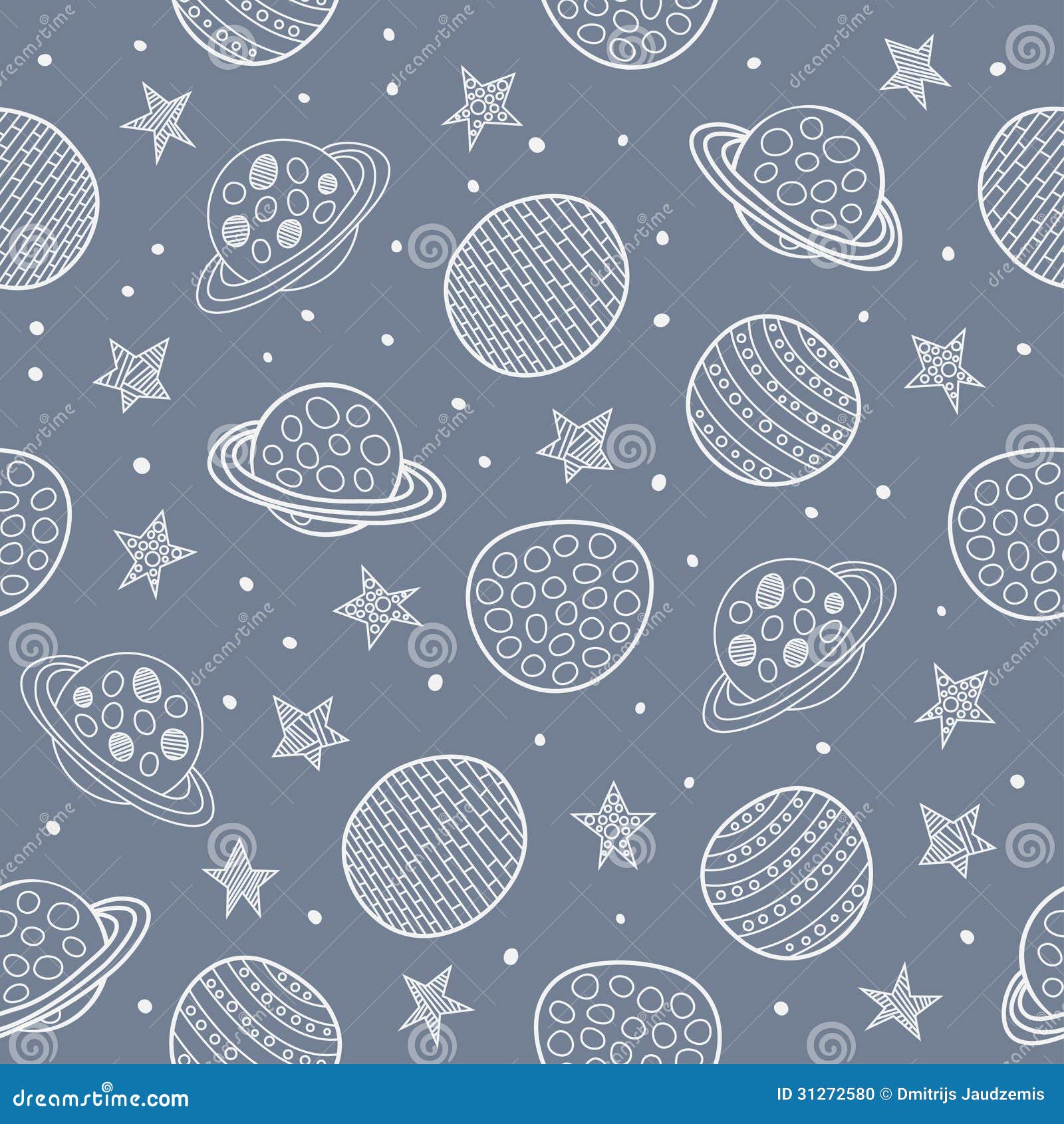 Space seamless pattern. stock vector. Illustration of wallpaper - 31272580