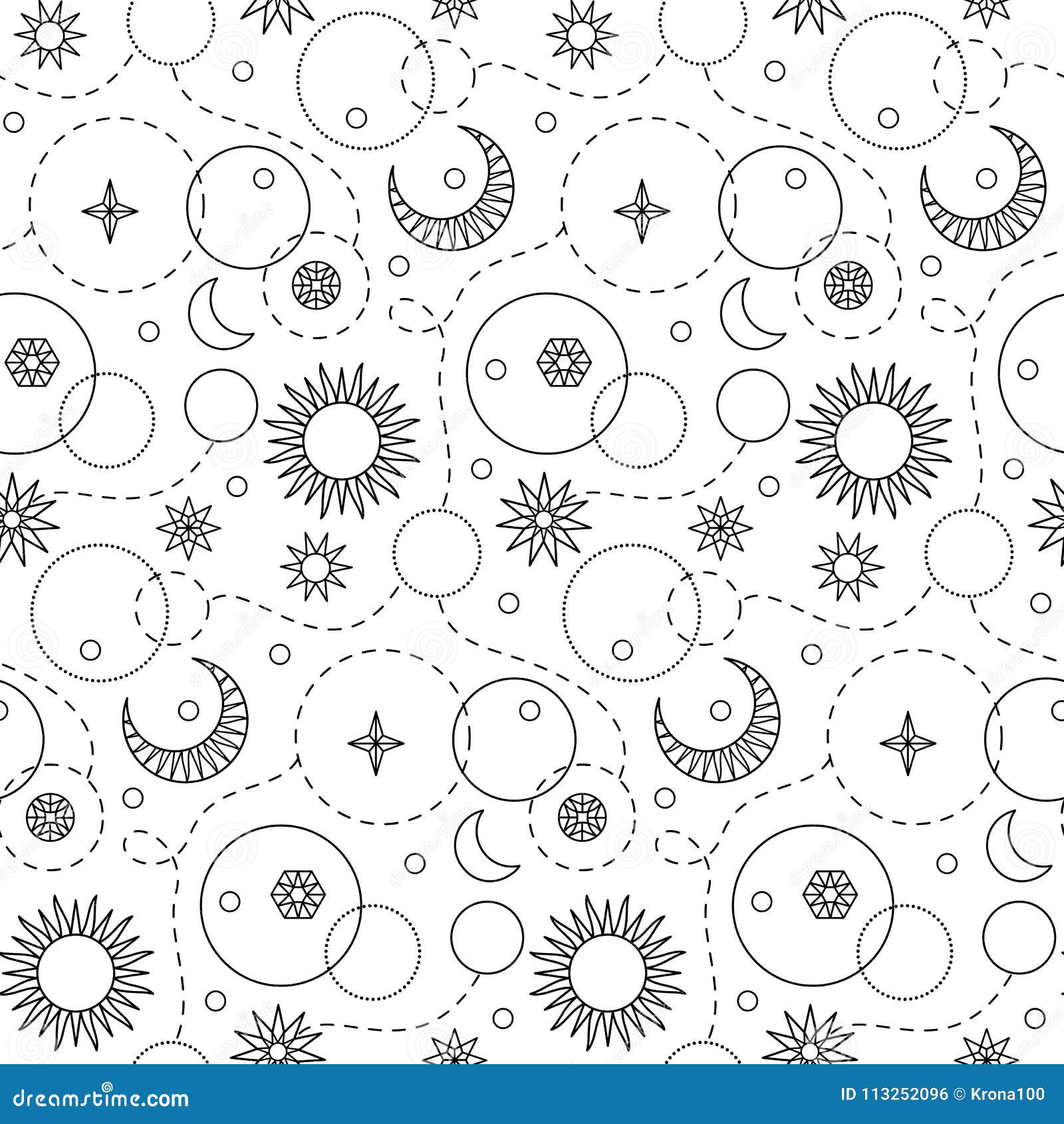 Space Doodle Seamless Pattern Stock Vector - Illustration of ship ...