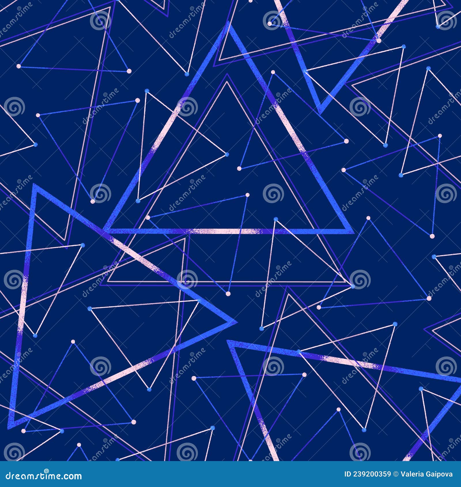 Space Seamless Patterns of Triangles. Geometrical Repeat Background ...