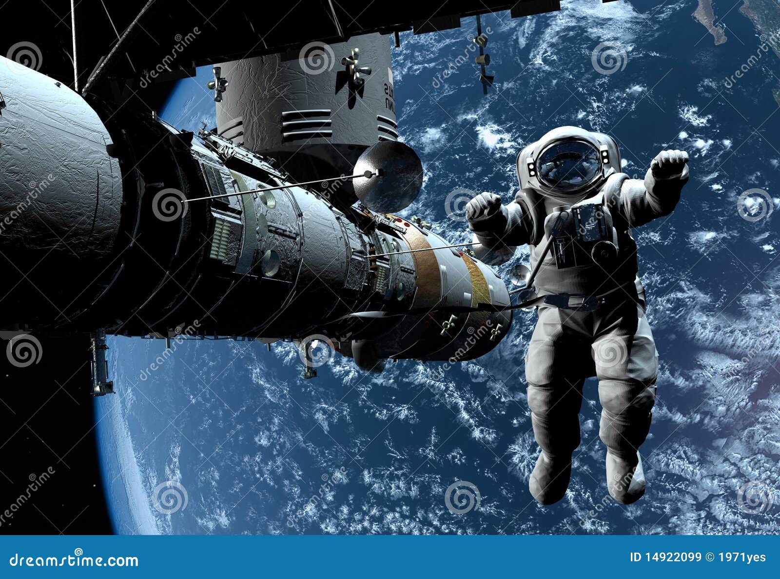 The space ship stock illustration. Illustration of cosmonaut - 14922099