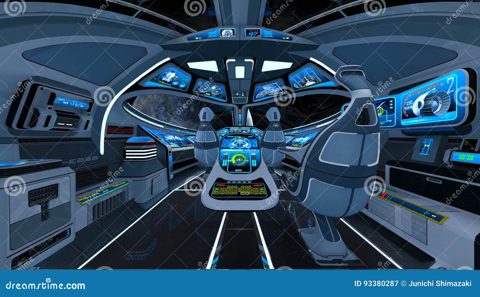 Space ship cockpit stock illustration. Illustration of control - 93380287