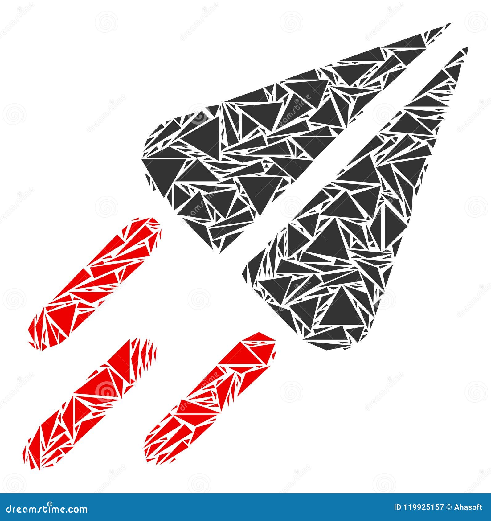 Space Ship Mosaic of Triangles Stock Vector - Illustration of graphic ...