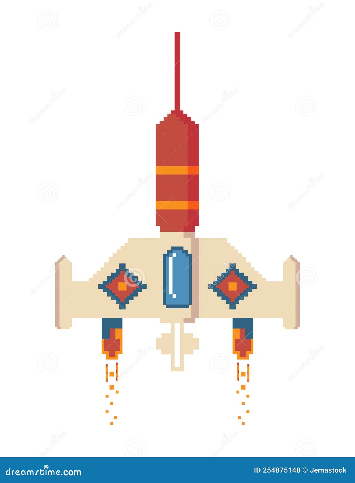Space ship eight bit style stock vector. Illustration of pixels - 254875148