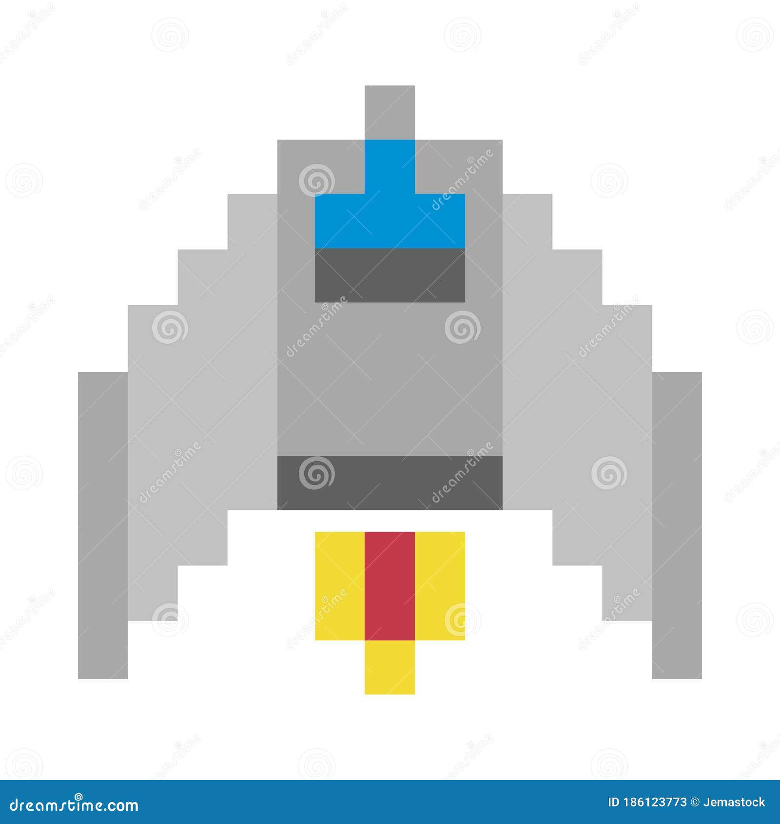 Space Ship Flying 8 Bits Pixelated Icon Stock Vector - Illustration of ...