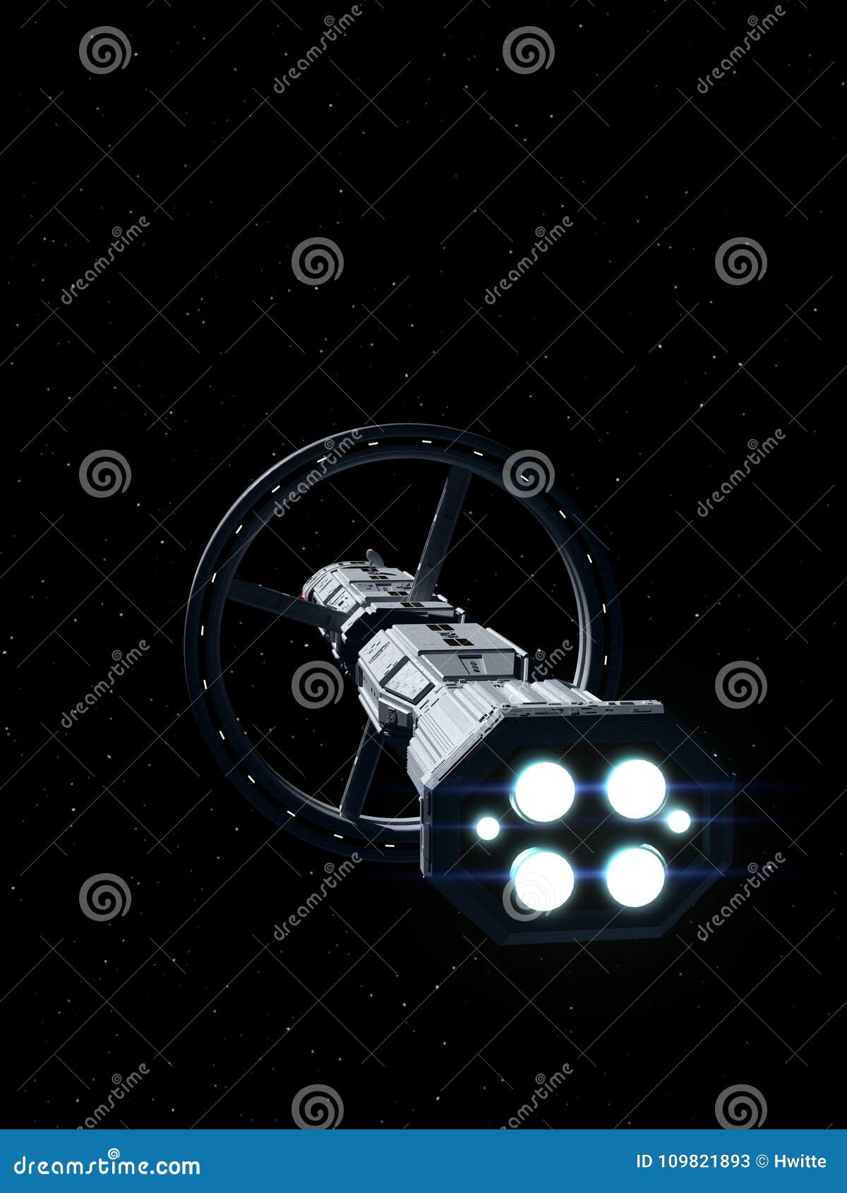 Space Ship Interstellar Flight 3D-Rendering Stock Illustration ...