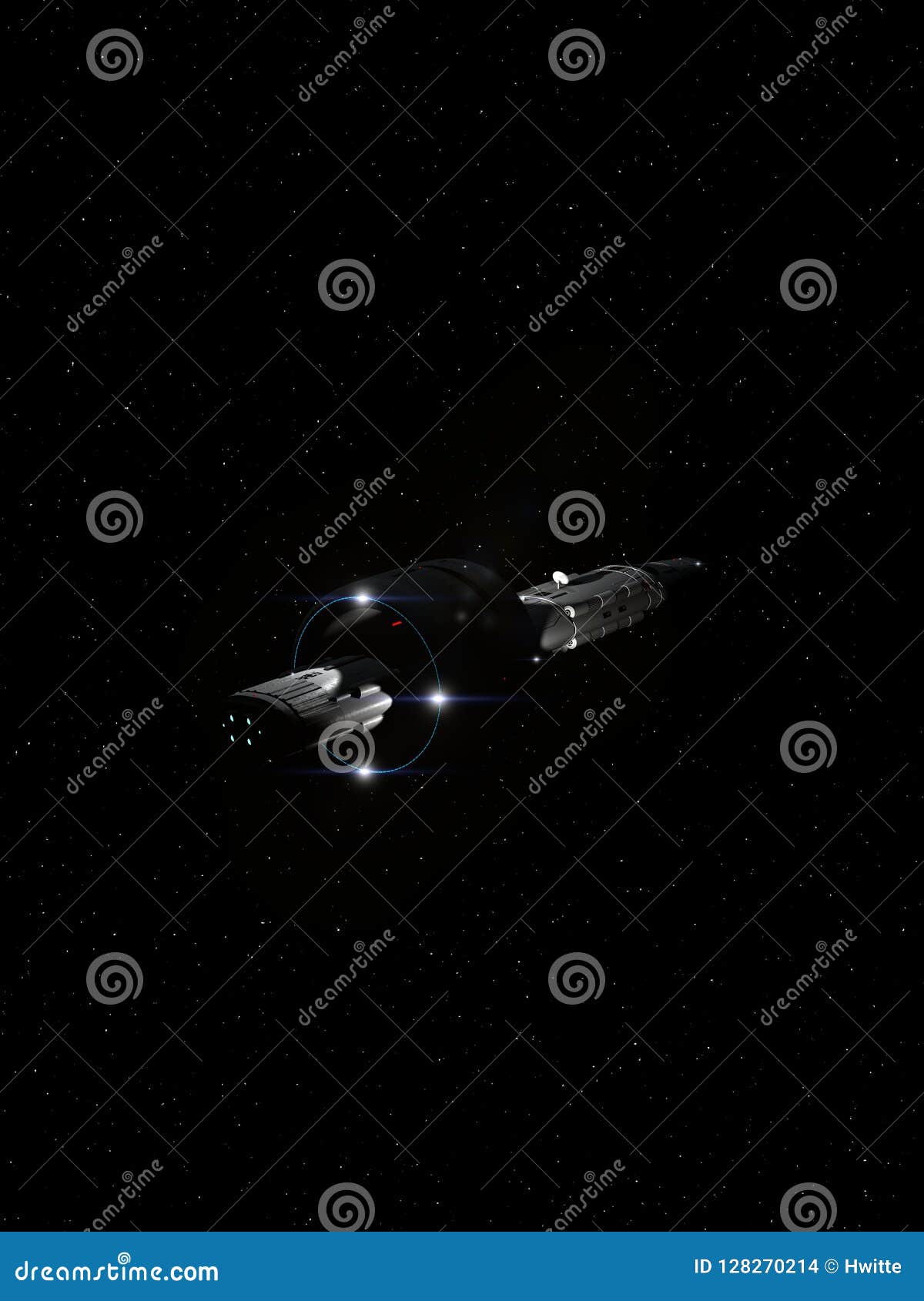 Space Ship Interstellar Flight 7 Stock Illustration - Illustration of ...