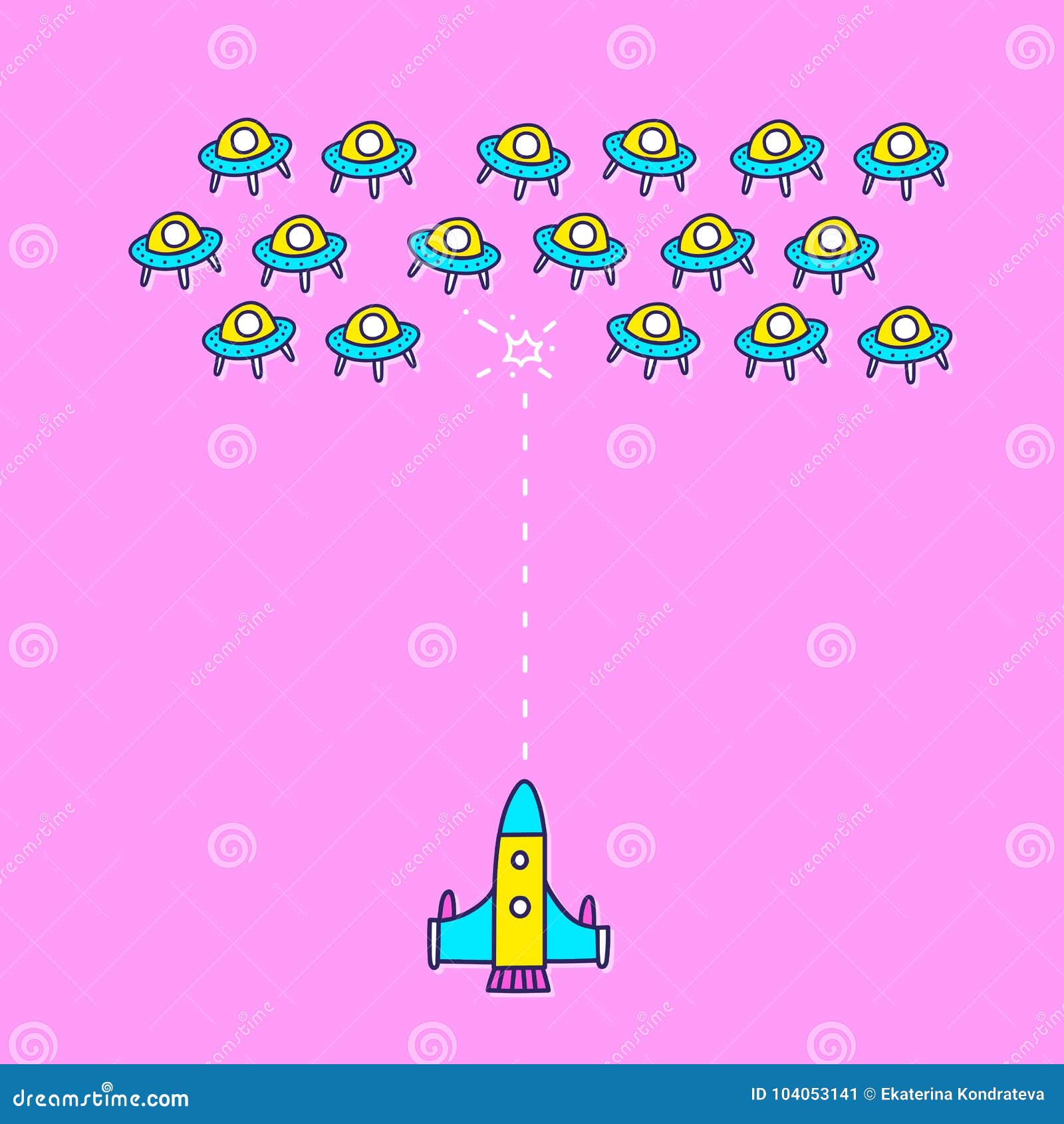 Space Ship Invaders Shooting Game. Stock Vector - Illustration of pack ...