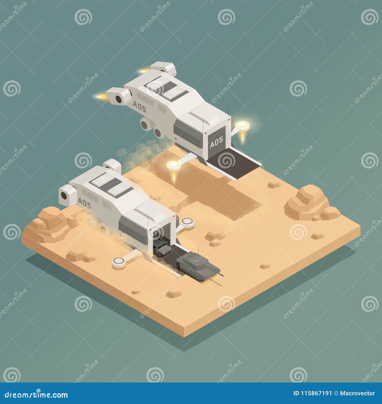 Space Ship Isometric Composition Stock Vector - Illustration of concept ...