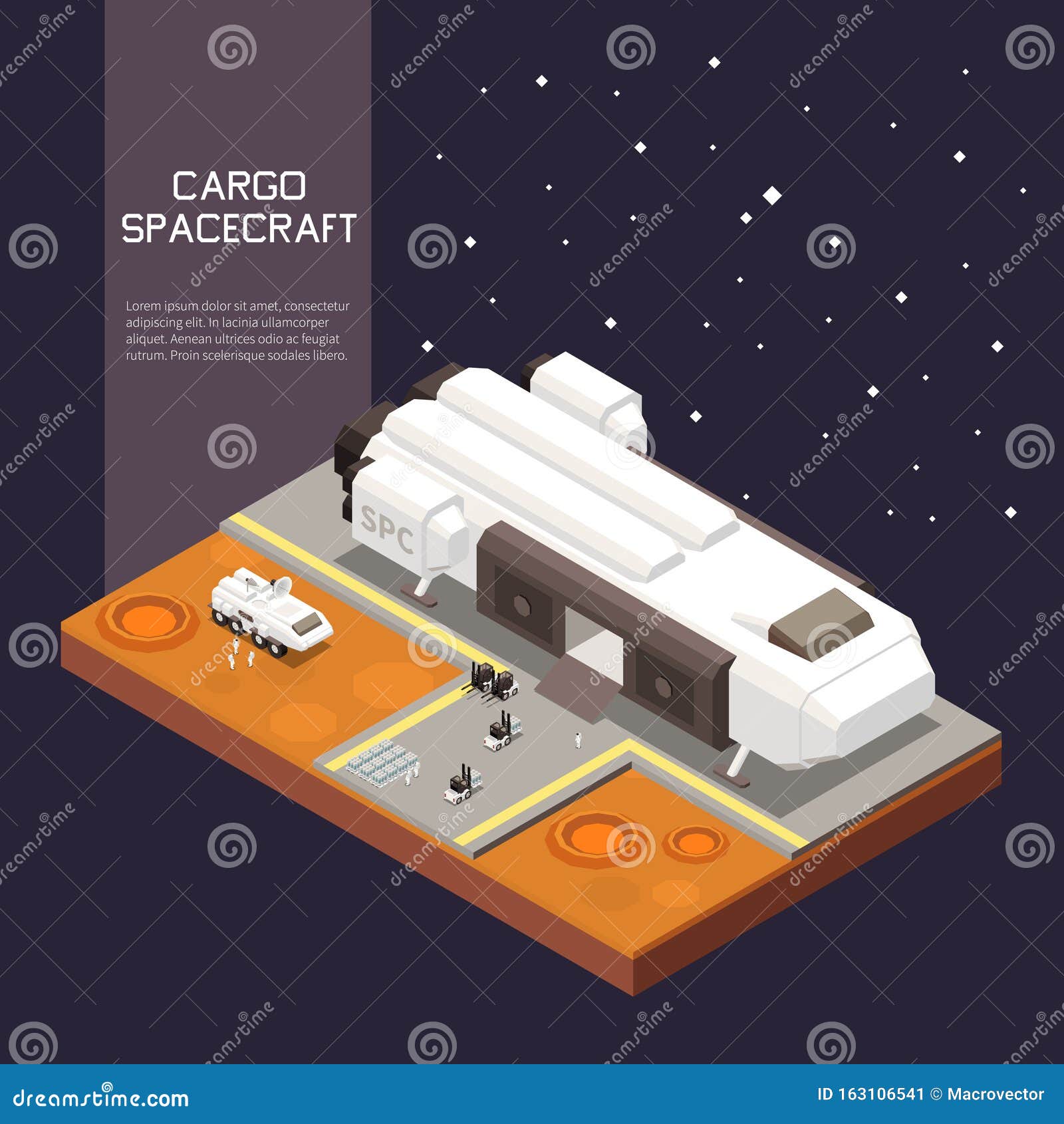 Space Ship Isometric Illustration Stock Vector - Illustration of ...