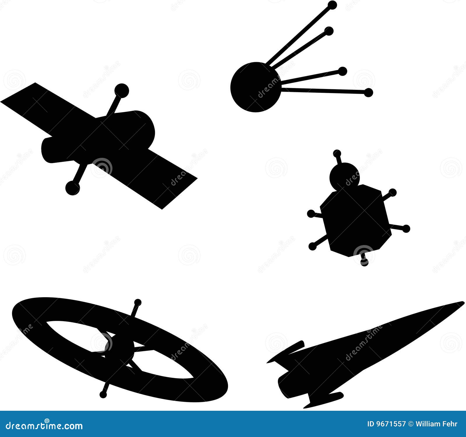 Space Ship Silhouettes stock illustration. Illustration of base - 9671557