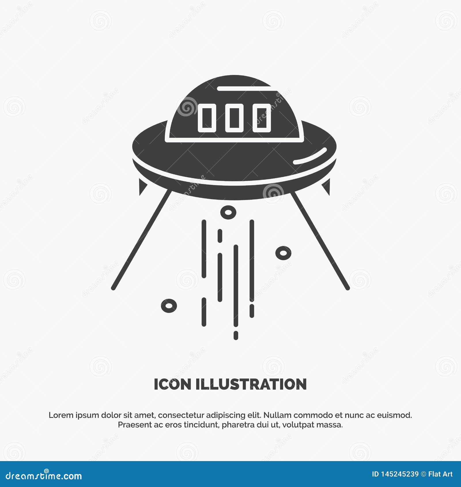 Space Ship, Space, Ship, Rocket, Alien Icon. Glyph Vector Gray Symbol ...