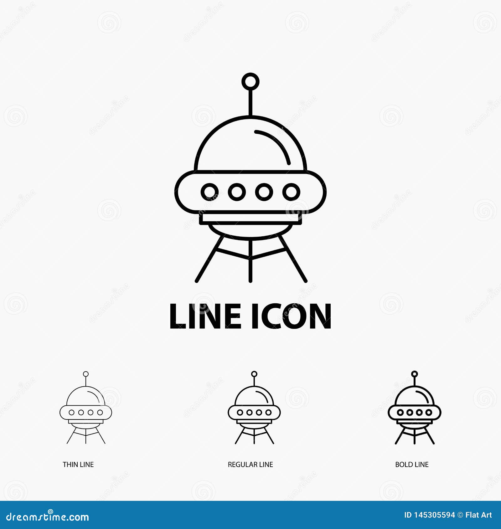 Space Ship, Space, Ship, Rocket, Alien Icon in Thin, Regular and Bold ...