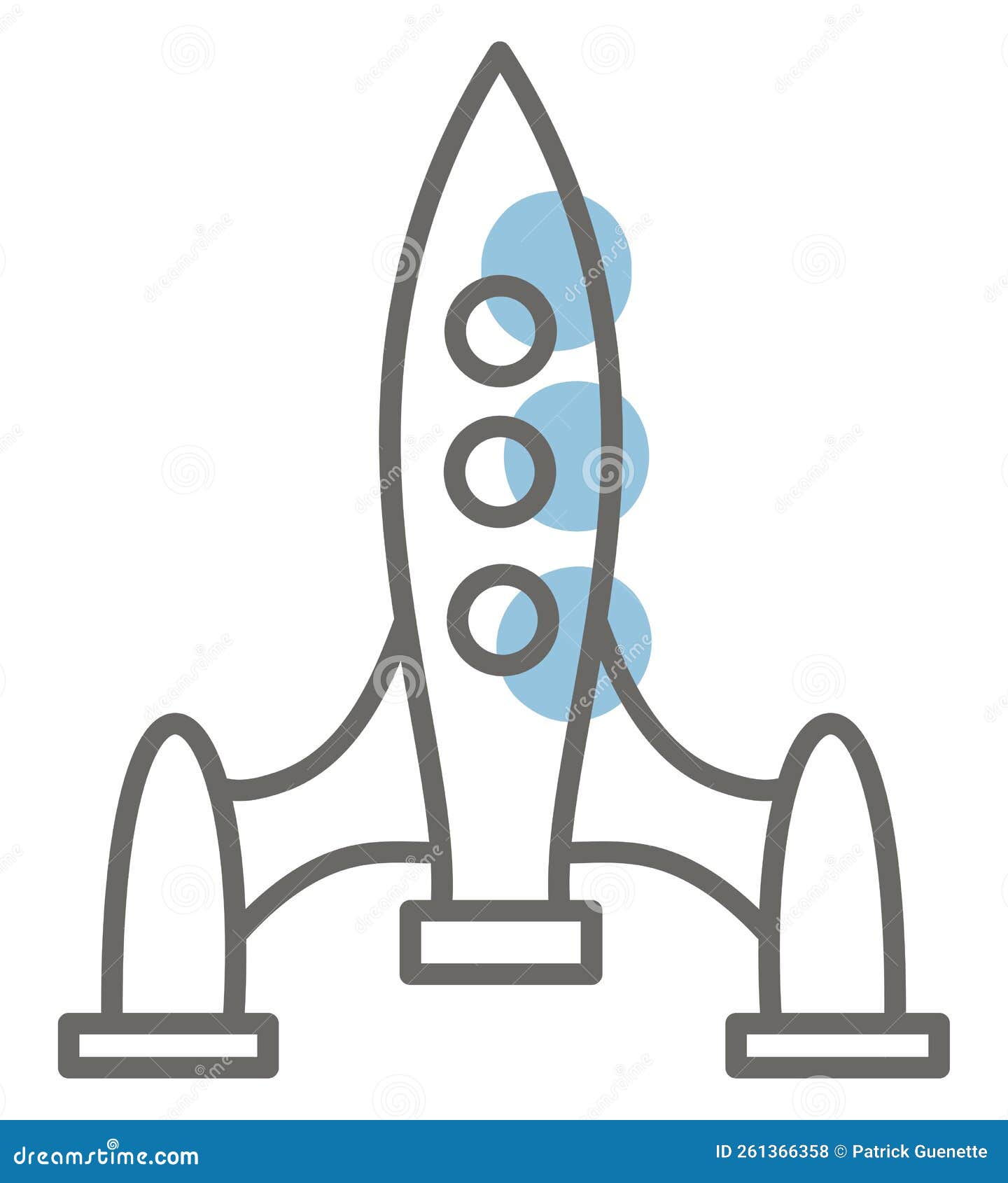 Space Ship with Three Engines, Icon Stock Vector - Illustration of ...