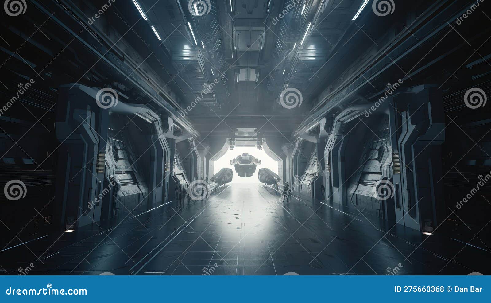 Space Ships Facility in a Futuristic World of Tomorrow. Generative Ai ...