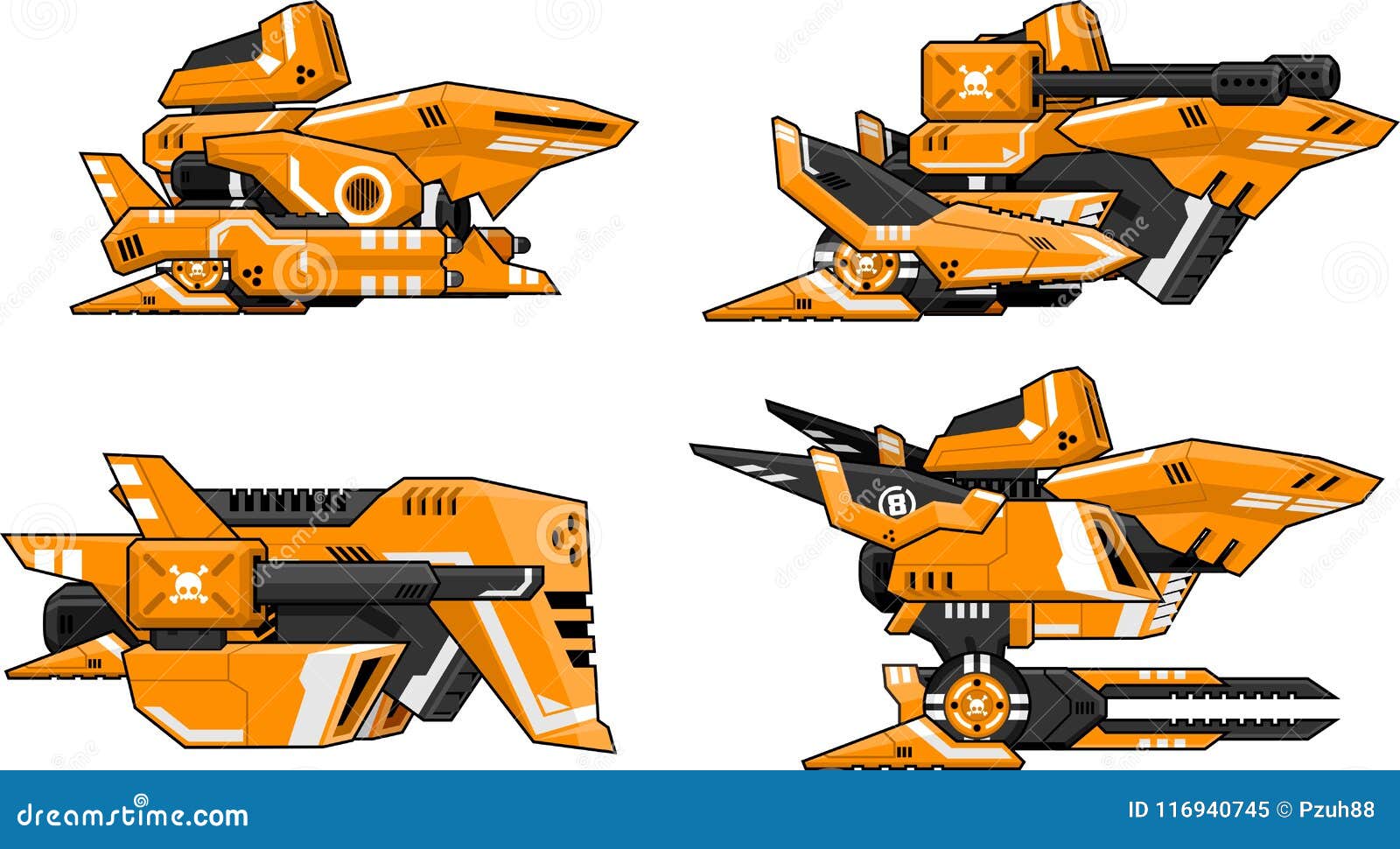 Space Shooter Game Assets Pack Stock Vector - Illustration of ...