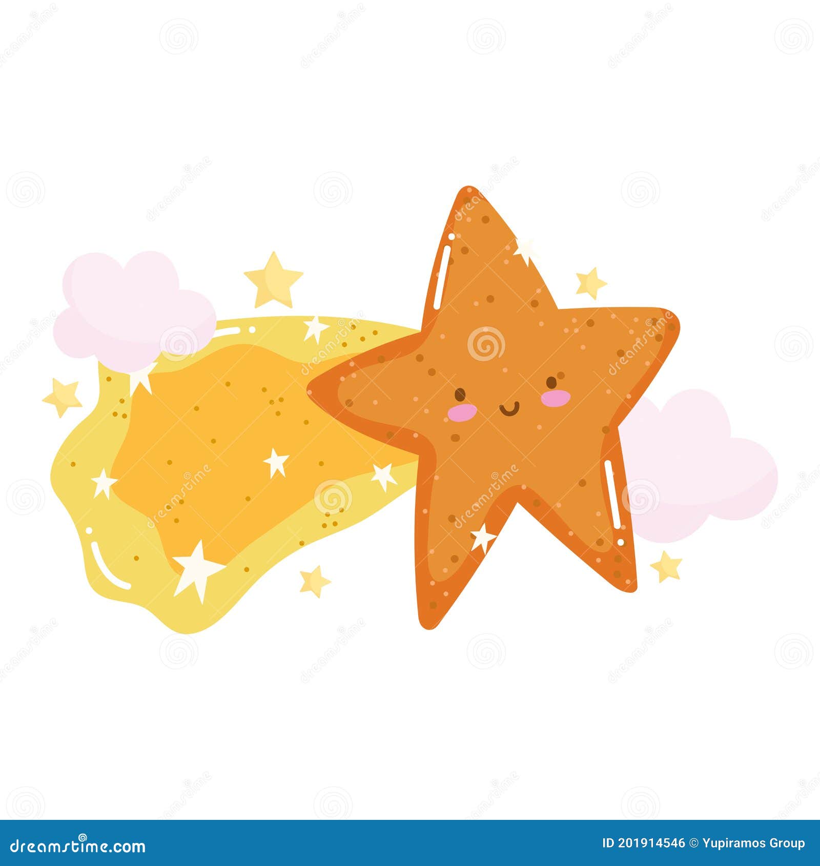 Space Shooting Stars Clouds Adventure Galaxy Cartoon Stock Vector ...