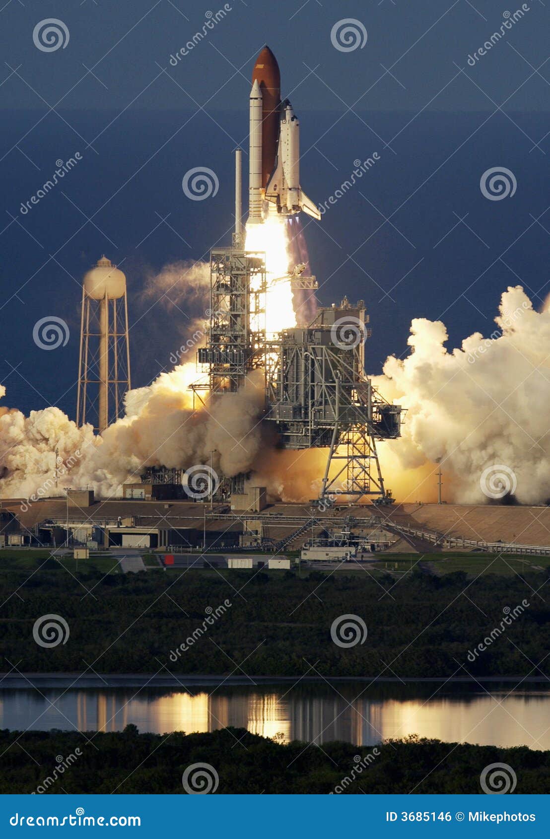 Space Shuttle Taking Off On A Mission On Background Of Mars Royalty ...