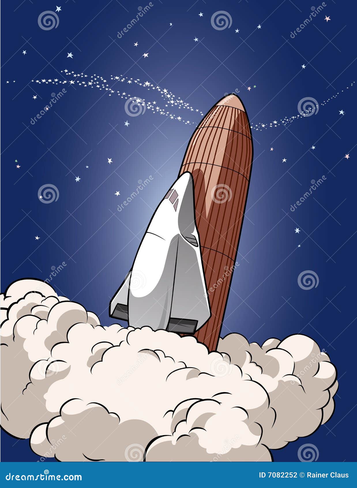 Space shuttle stock illustration. Illustration of moon - 7082252