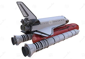 Space shuttle back view stock illustration. Illustration of highlights ...