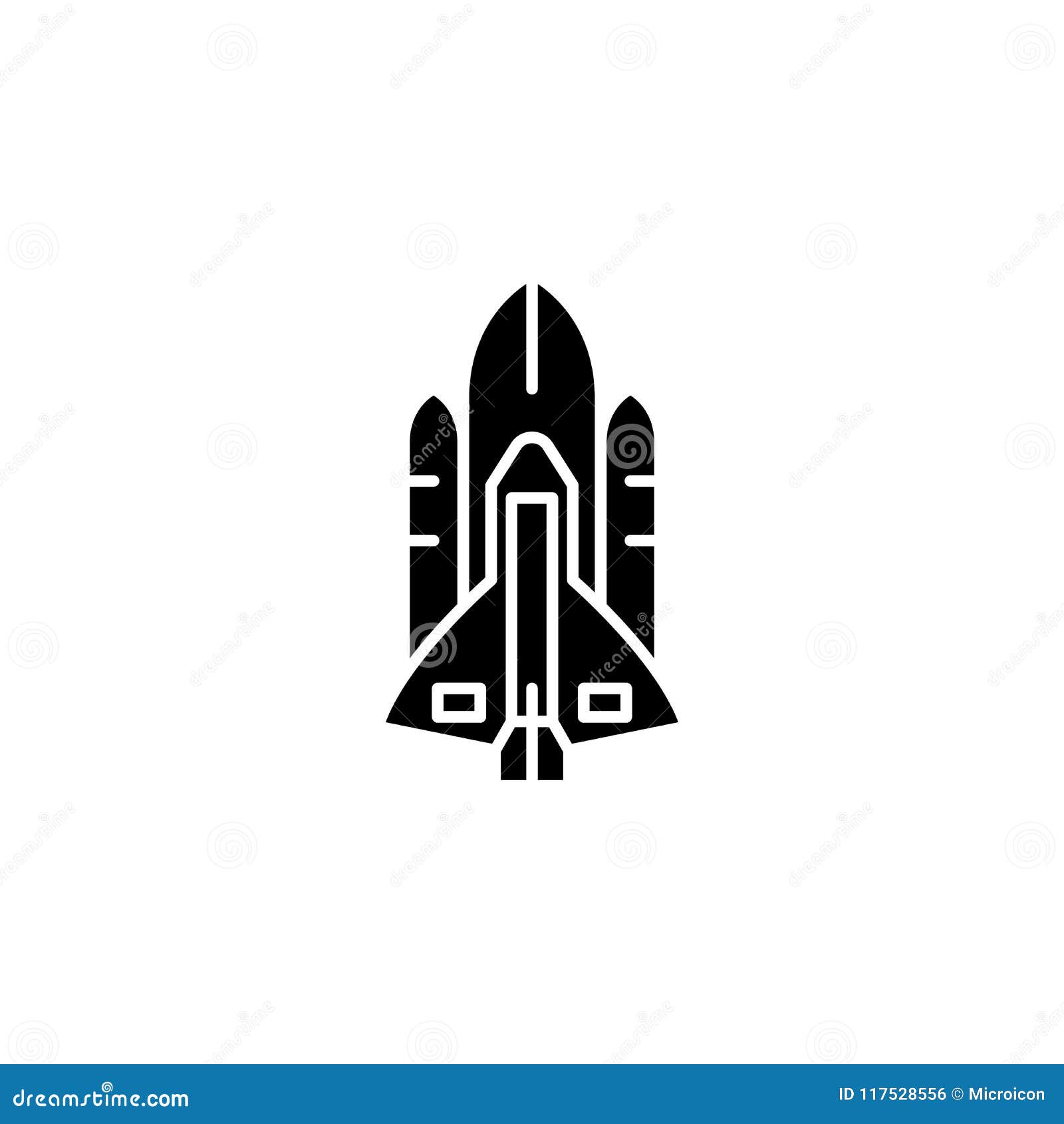 Space Shuttle Black Icon Concept. Space Shuttle Flat Vector Symbol ...
