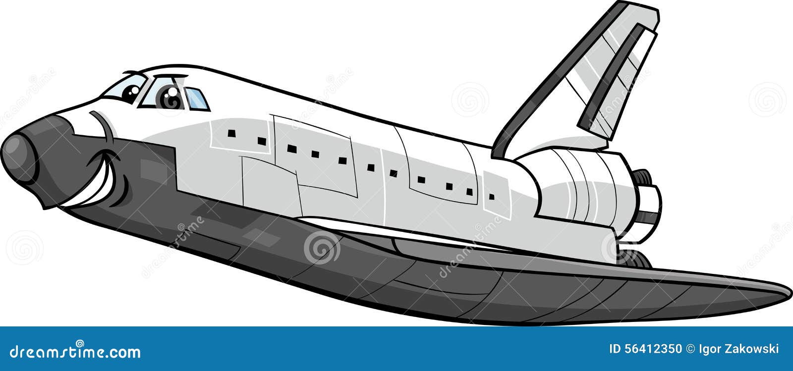 Space Shuttle Cartoon Illustration Stock Vector - Illustration of ...