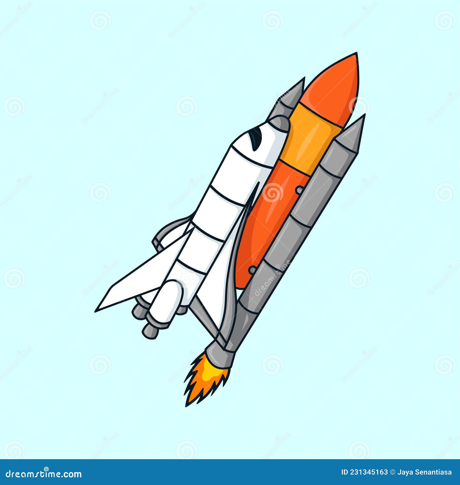 Space Shuttle Cartoon Illustration Vector Stock Vector - Illustration ...
