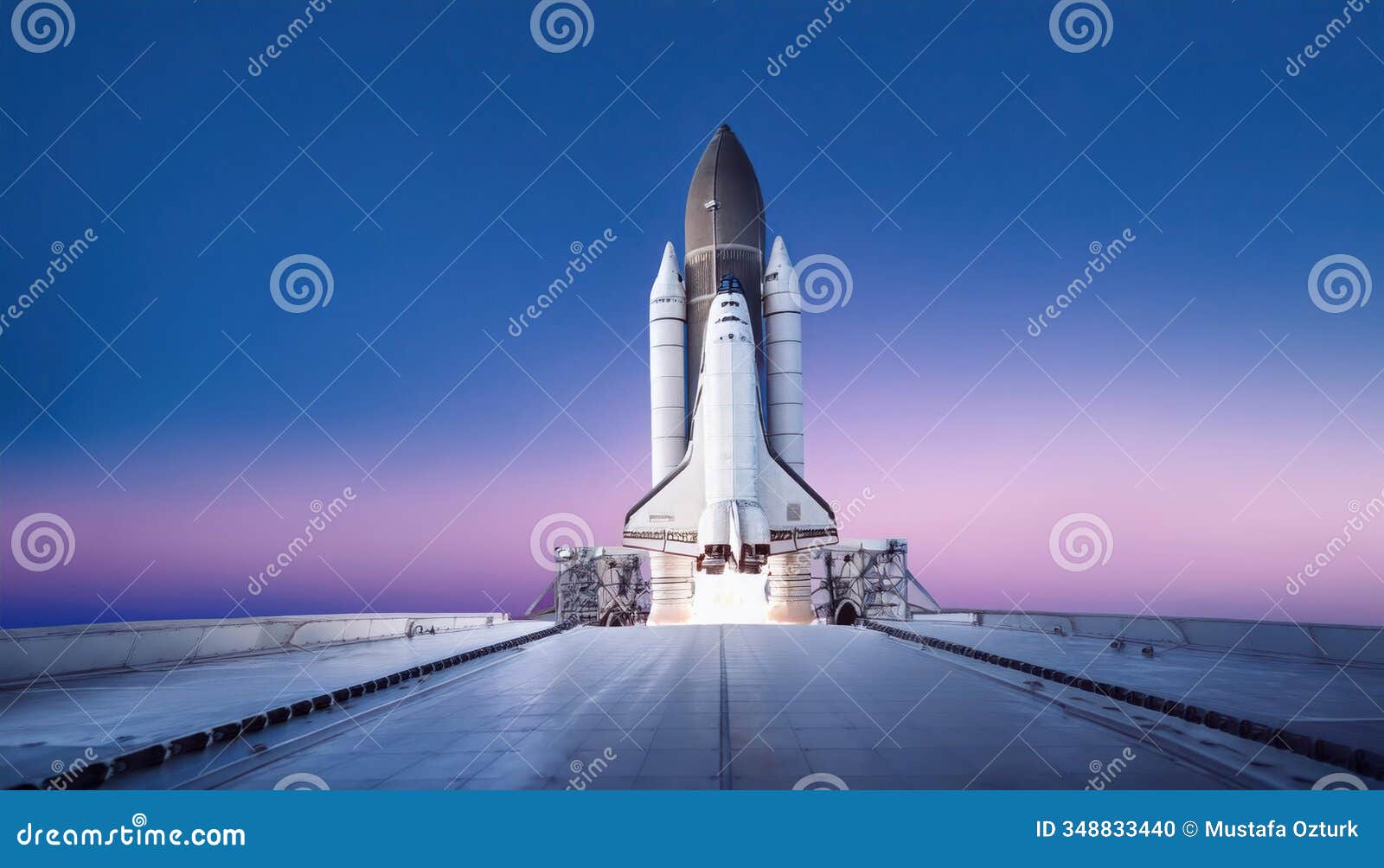 Space Shuttle on Color Background. Gradient Stock Illustration ...