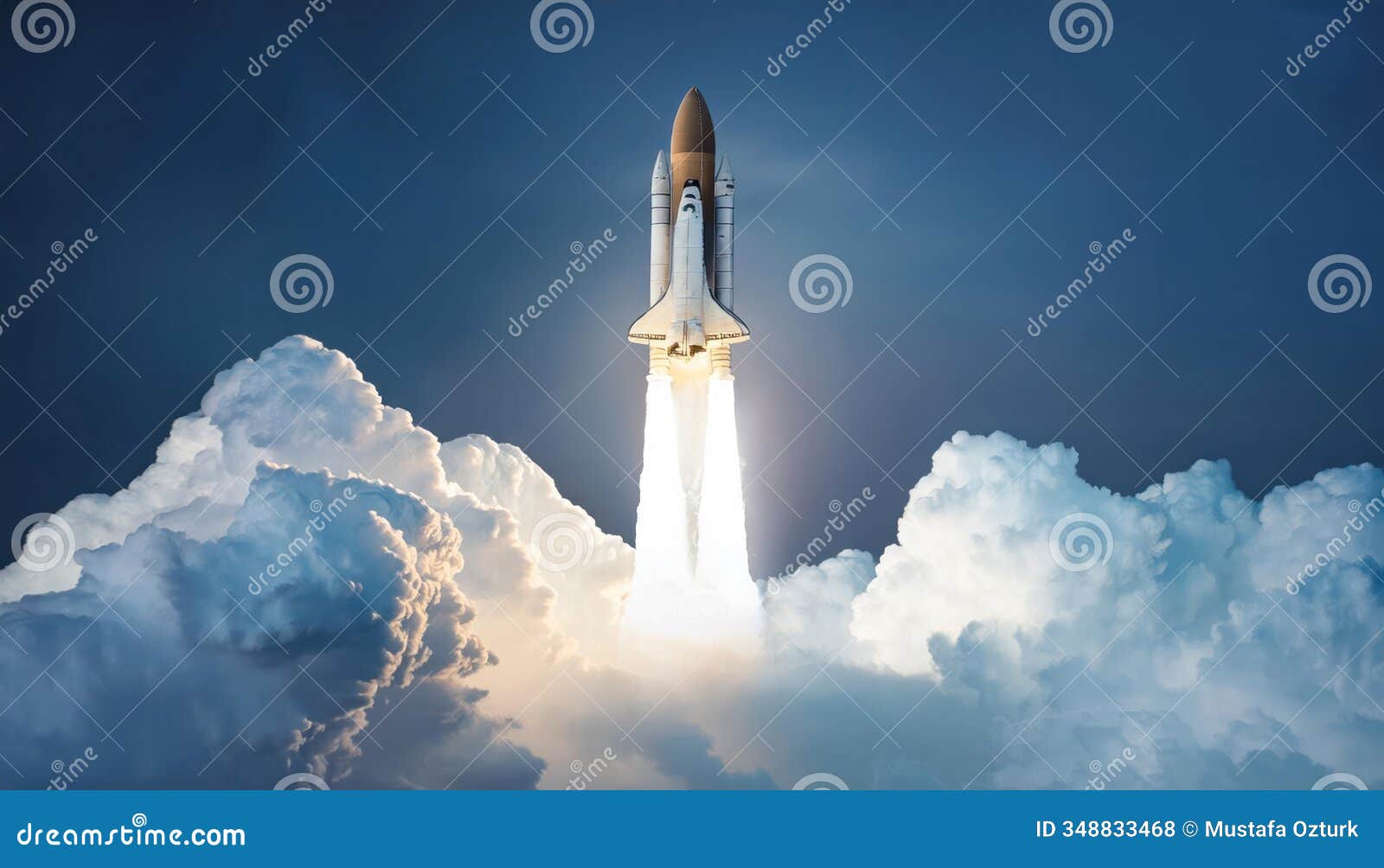 Space Shuttle on Color Background. Gradient Stock Illustration ...