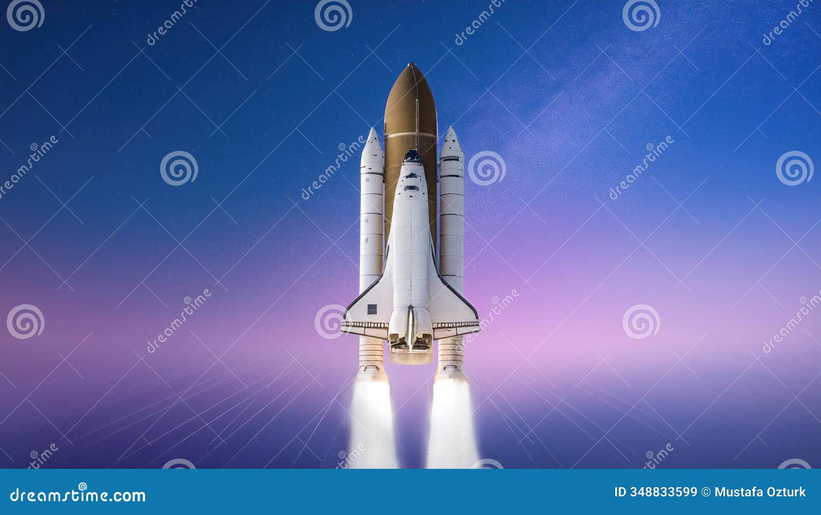 Space Shuttle on Color Background. Gradient Stock Illustration ...