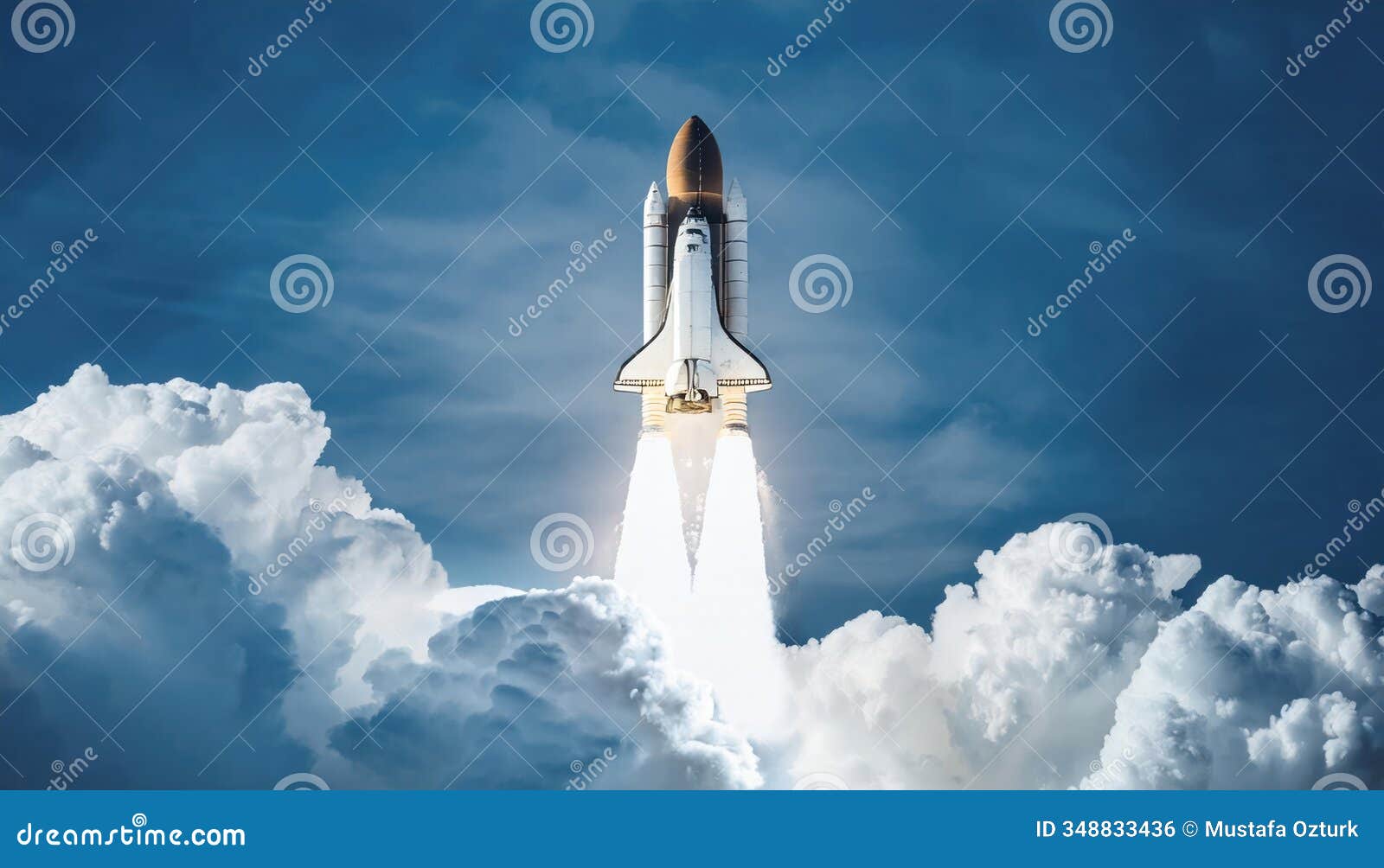 Space Shuttle on Color Background. Gradient Stock Illustration ...