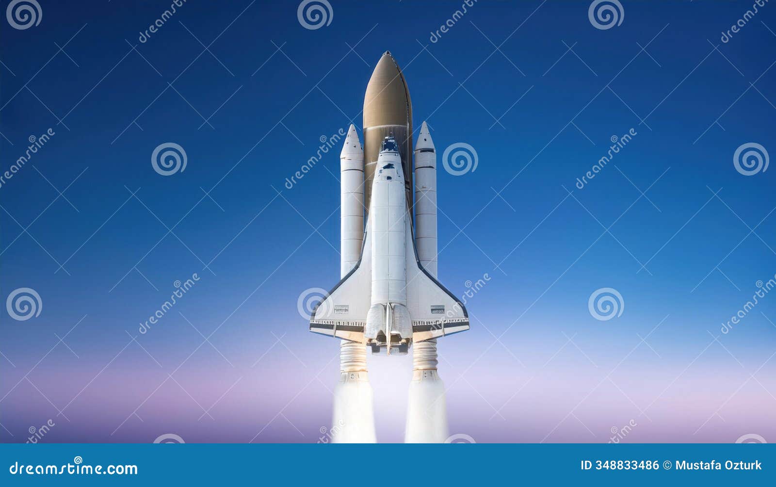 Space Shuttle on Color Background. Gradient Stock Illustration ...