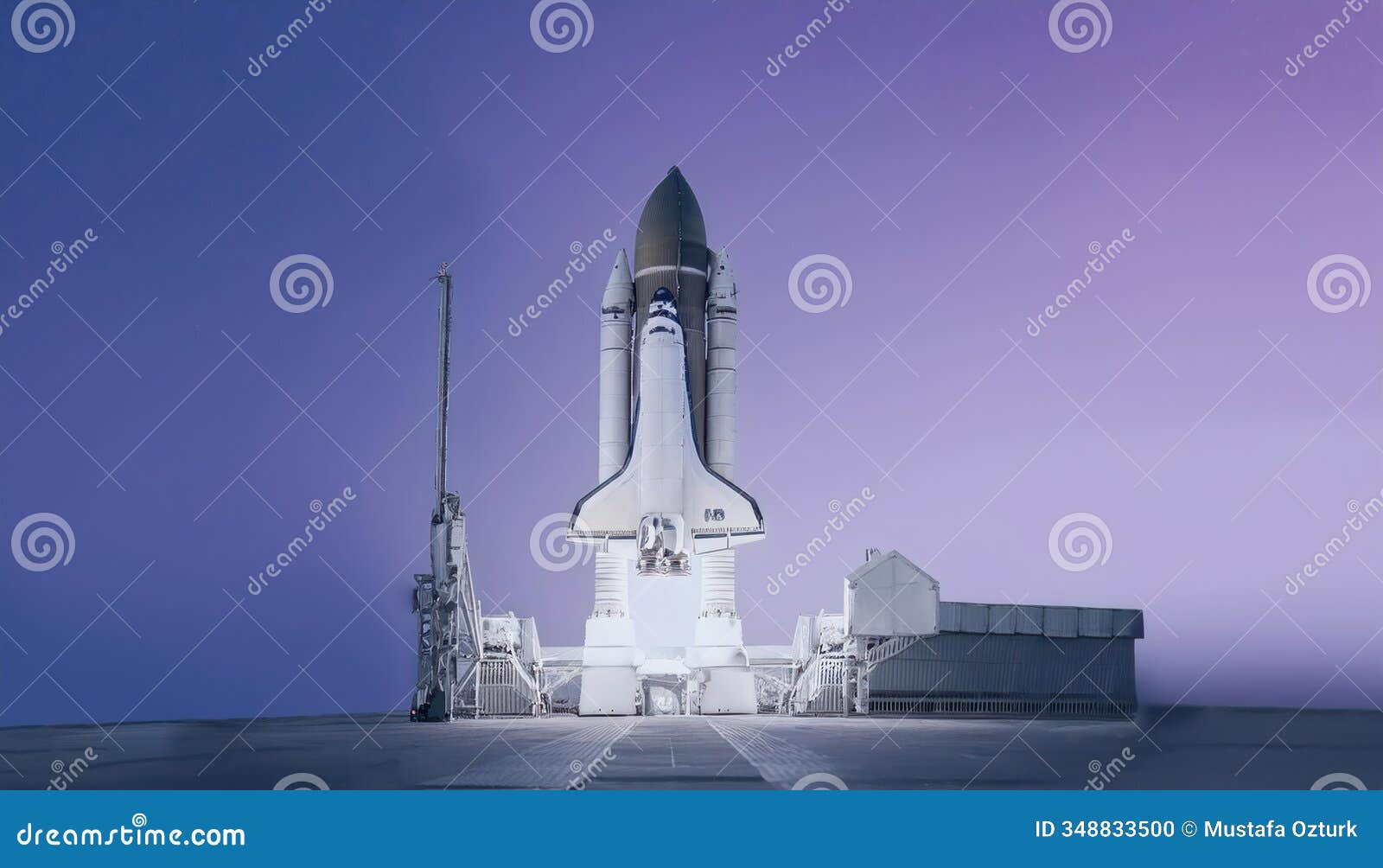 Space Shuttle on Color Background. Gradient Stock Illustration ...