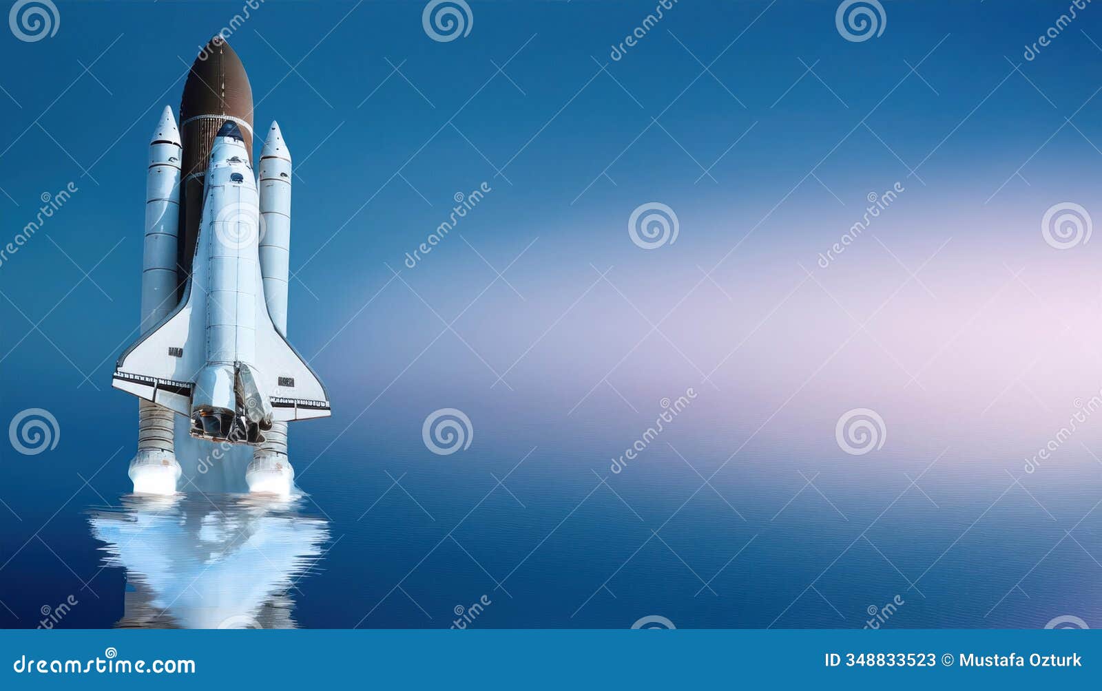Space Shuttle on Color Background. Gradient Stock Illustration ...