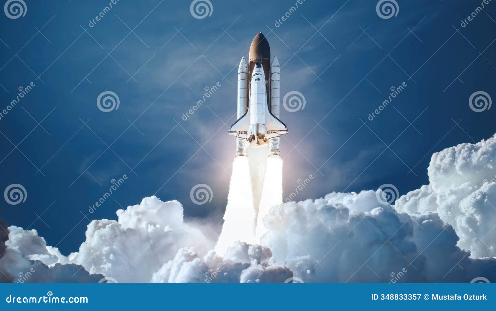 Space Shuttle on Color Background. Gradient Stock Illustration ...