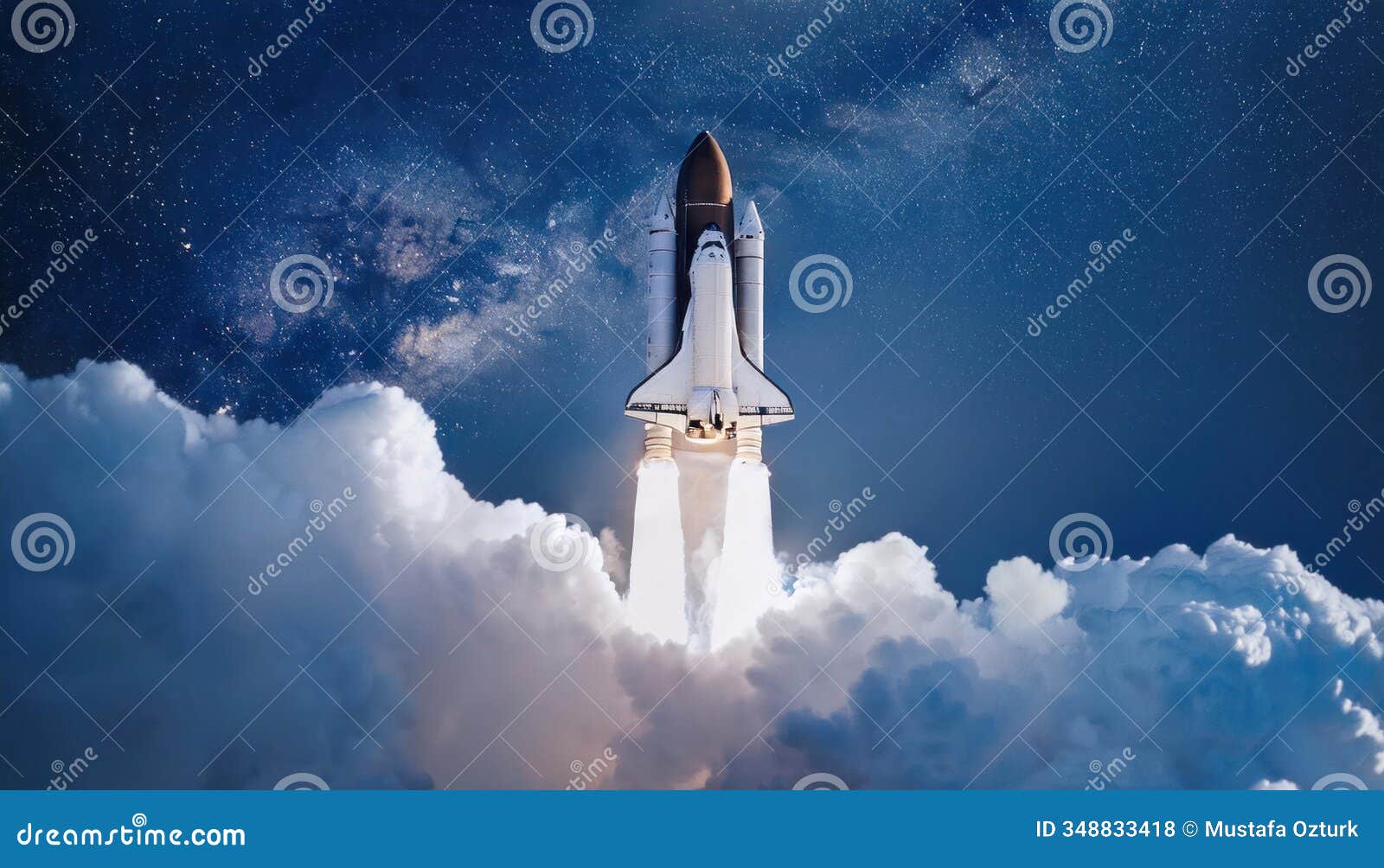 Space Shuttle on Color Background. Gradient Stock Illustration ...
