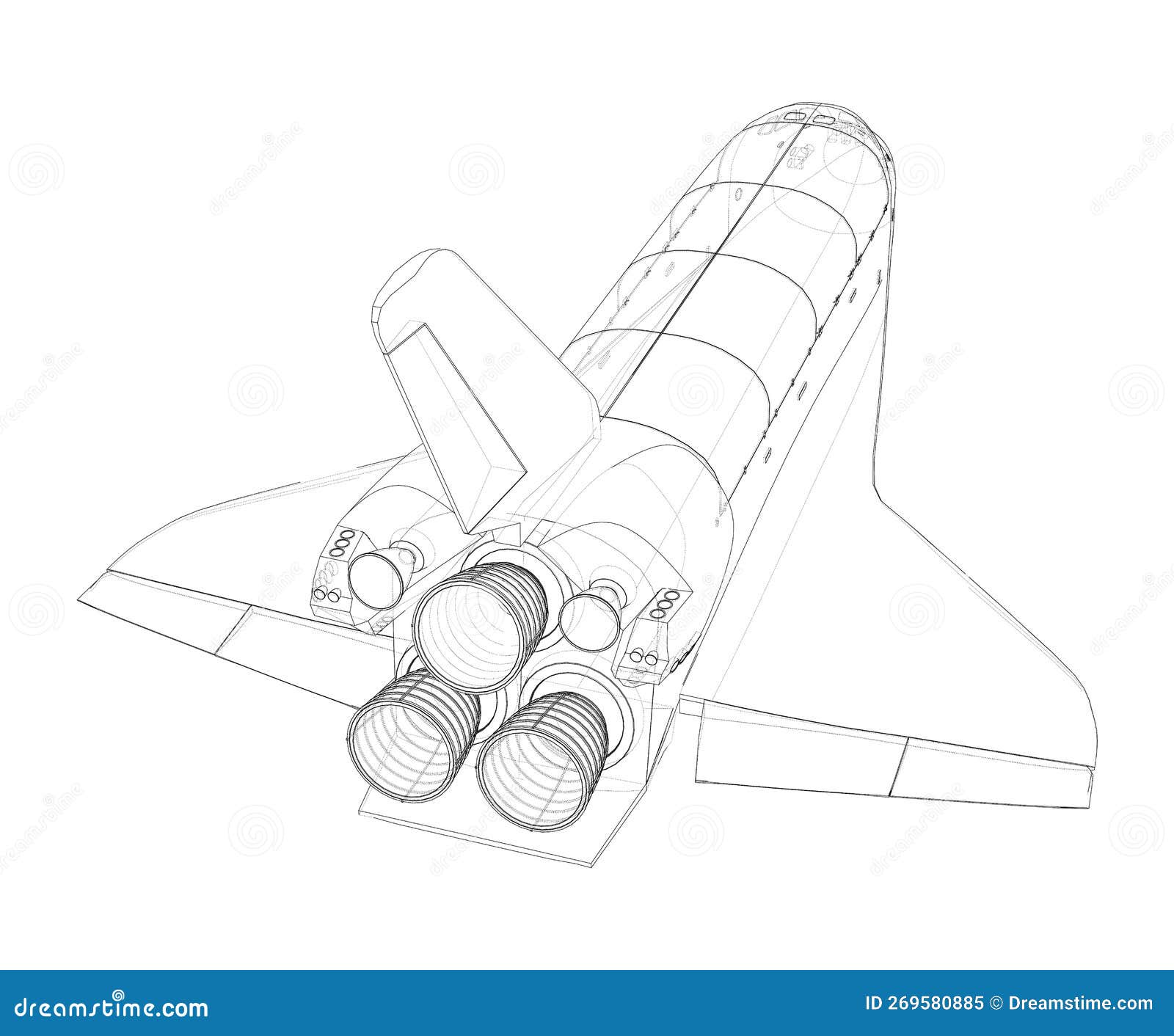 Space Shuttle. 3d Illustration Stock Illustration - Illustration of ...