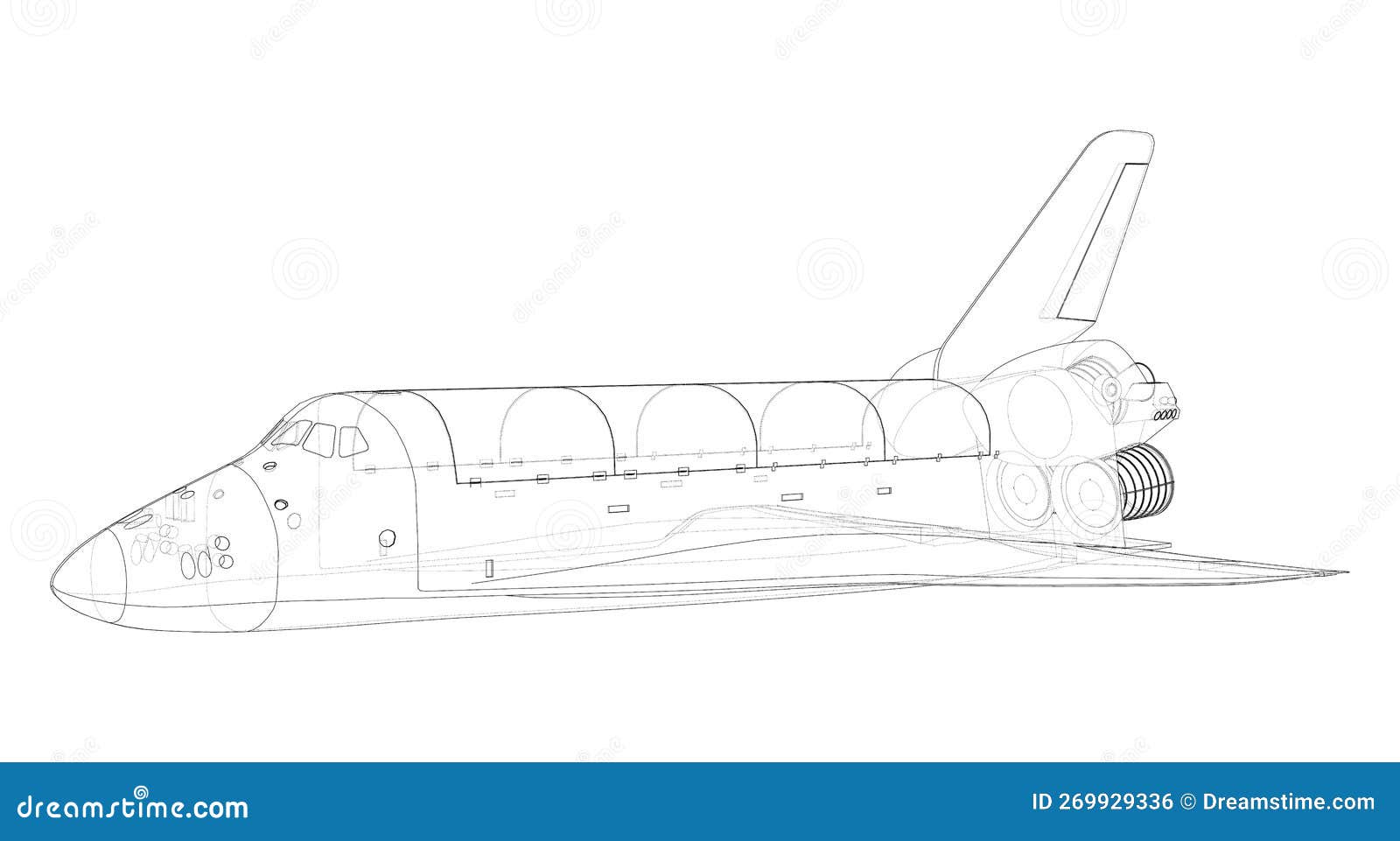 Space Shuttle. 3d Illustration Stock Illustration - Illustration of ...