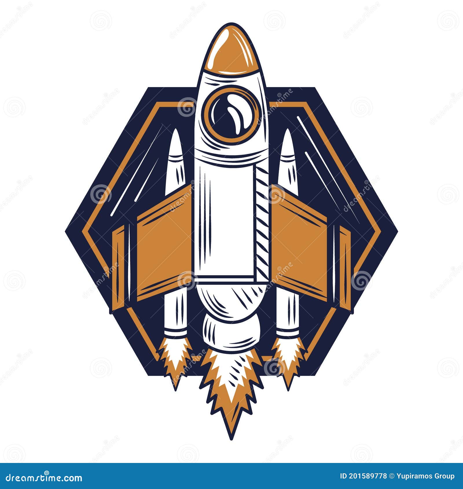 Space Shuttle Exploration Badge Icon Stock Vector - Illustration of ...