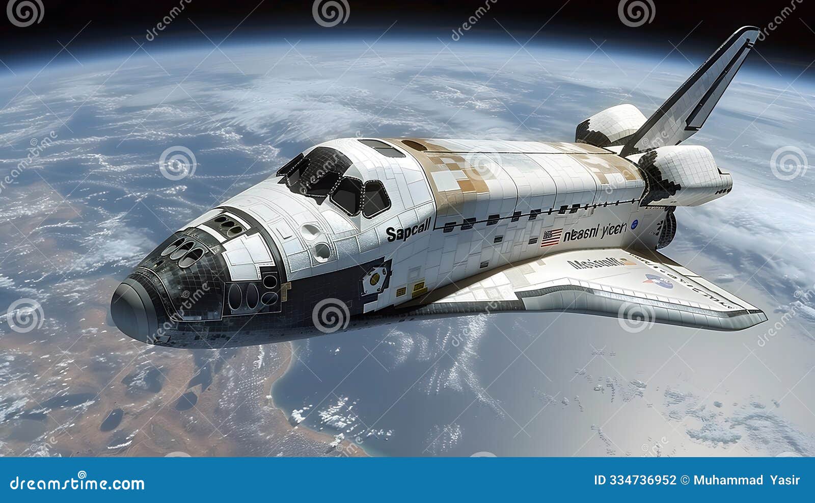 Space Shuttle Flight in Space. Rocket Launch Stock Photo - Image of ...