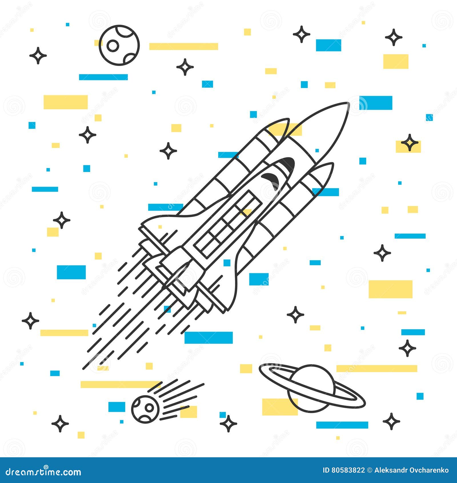 Space Shuttle Flight Vector Illustration Stock Vector - Illustration of ...