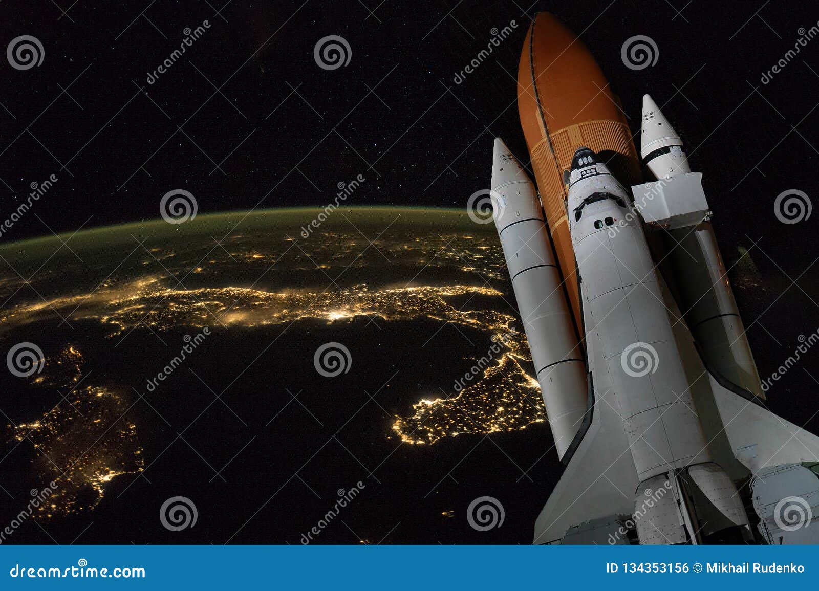 Space Shuttle Fly To the Earth Orbit Elements of this Image Furnished ...