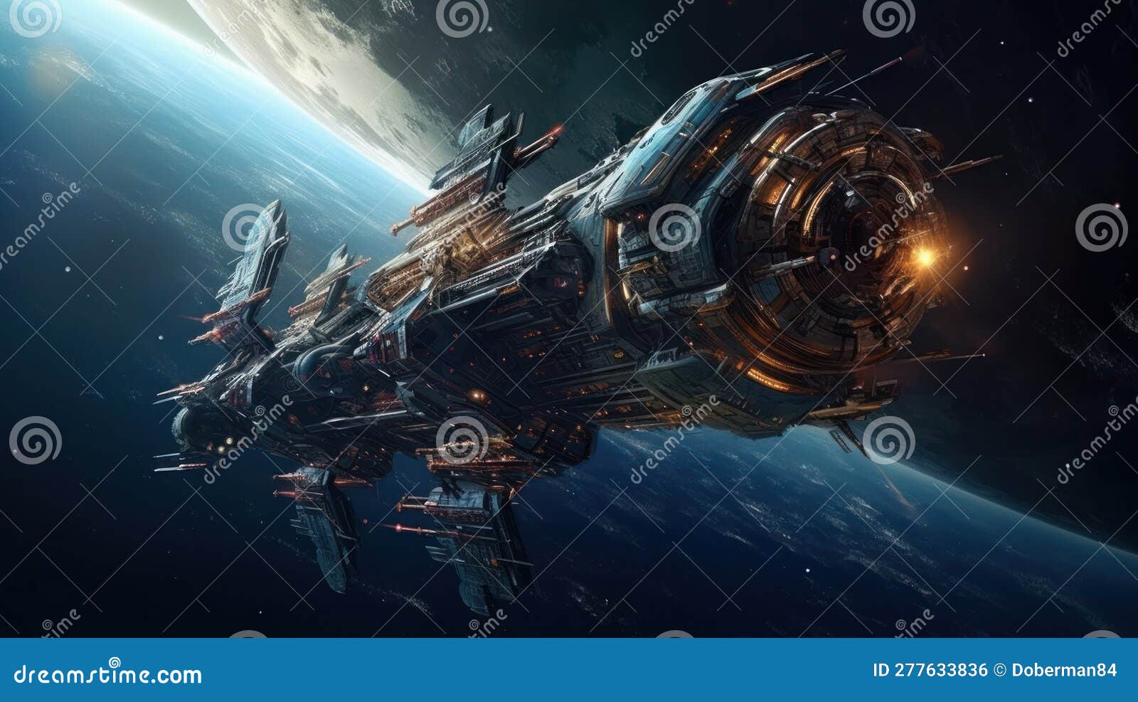 Space Shuttle from the Future in Space, a Large Futuristic Shuttle ...