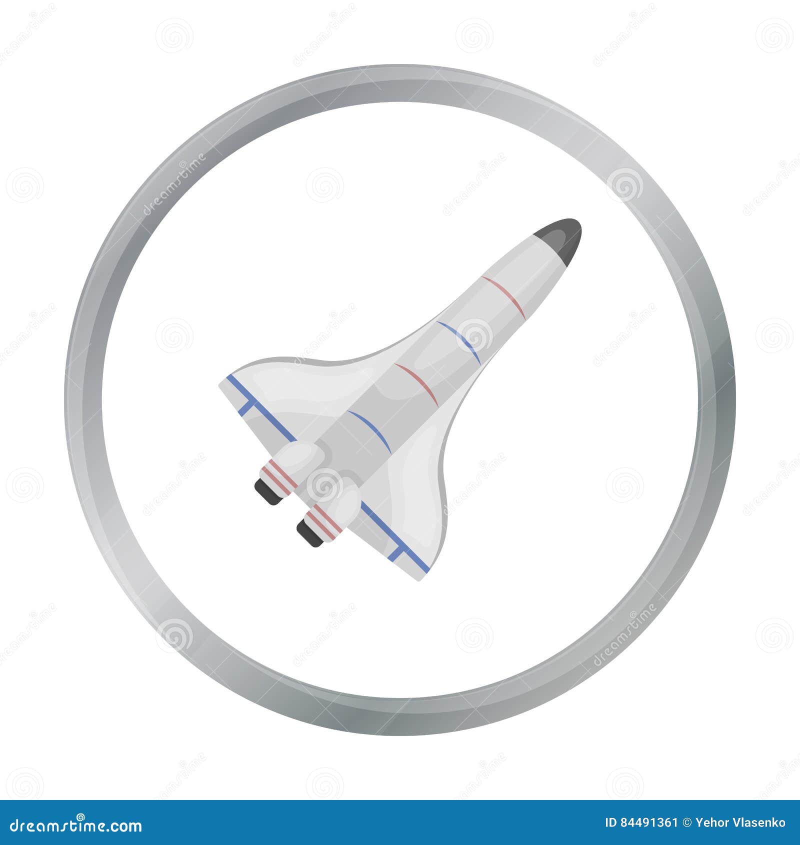Space Shuttle Icon in Cartoon Style Isolated on White Background. Space ...