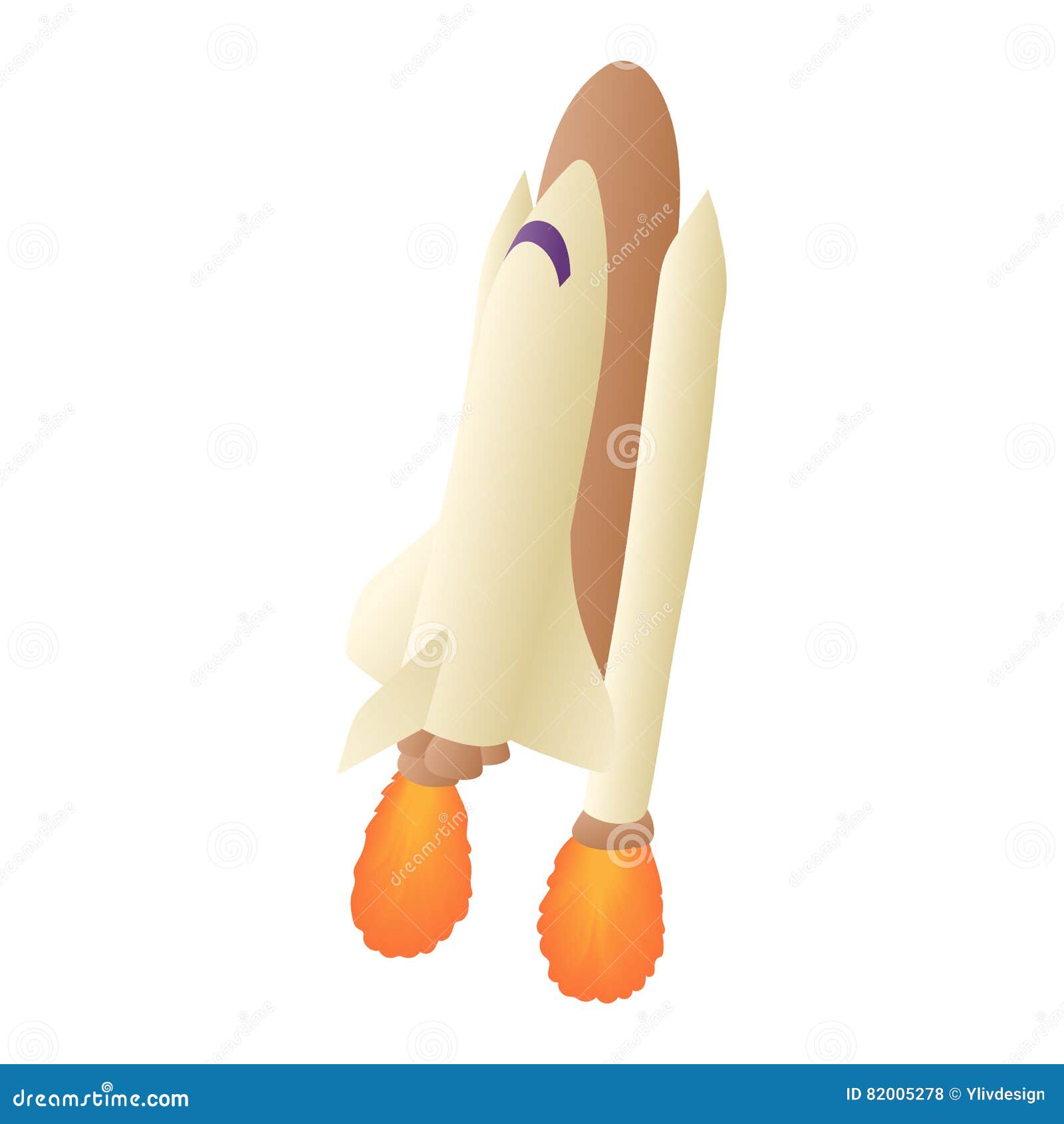 Space Shuttle Icon, Cartoon Style Stock Vector - Illustration of energy ...