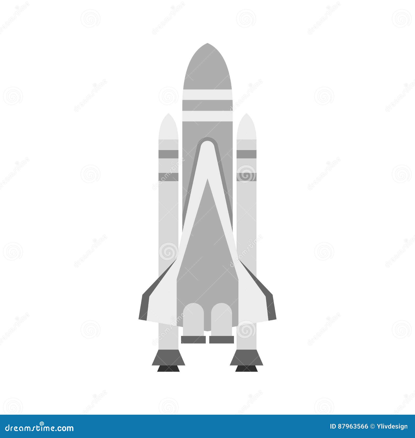 Space Shuttle Icon, Flat Style Stock Vector - Illustration of object ...