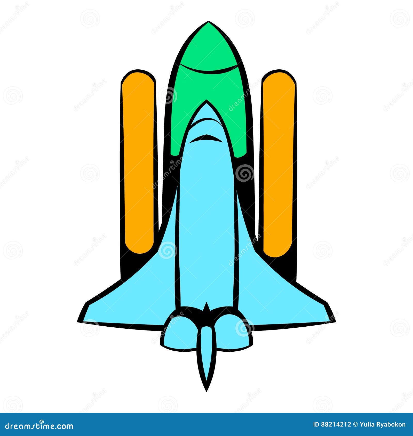 Space Shuttle Icon, Icon Cartoon Stock Vector - Illustration of icon ...
