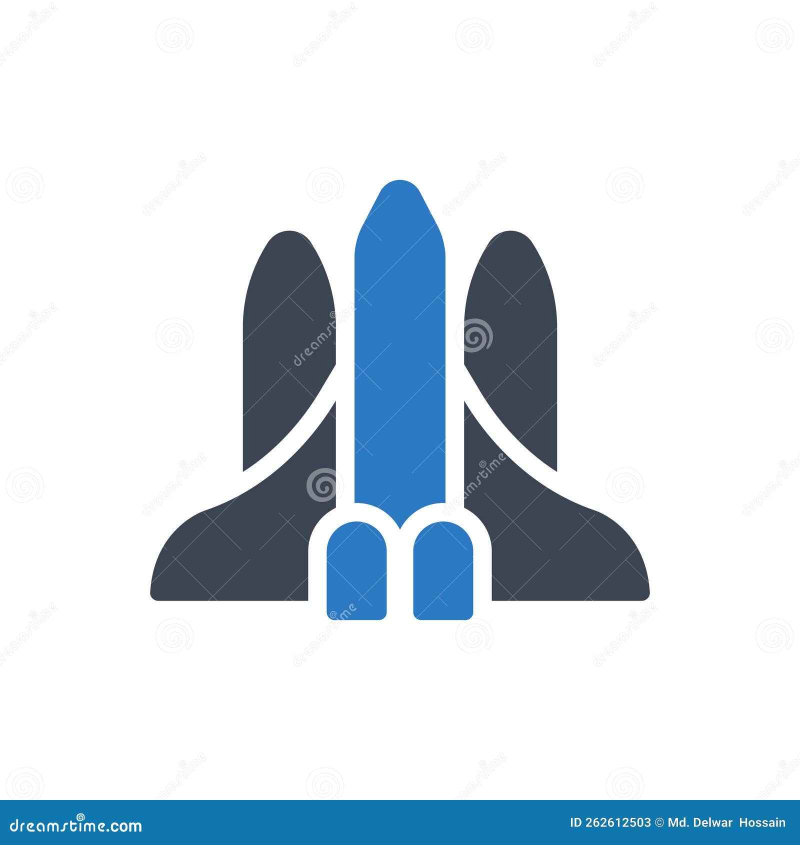 Space shuttle icon stock vector. Illustration of sign - 262612503