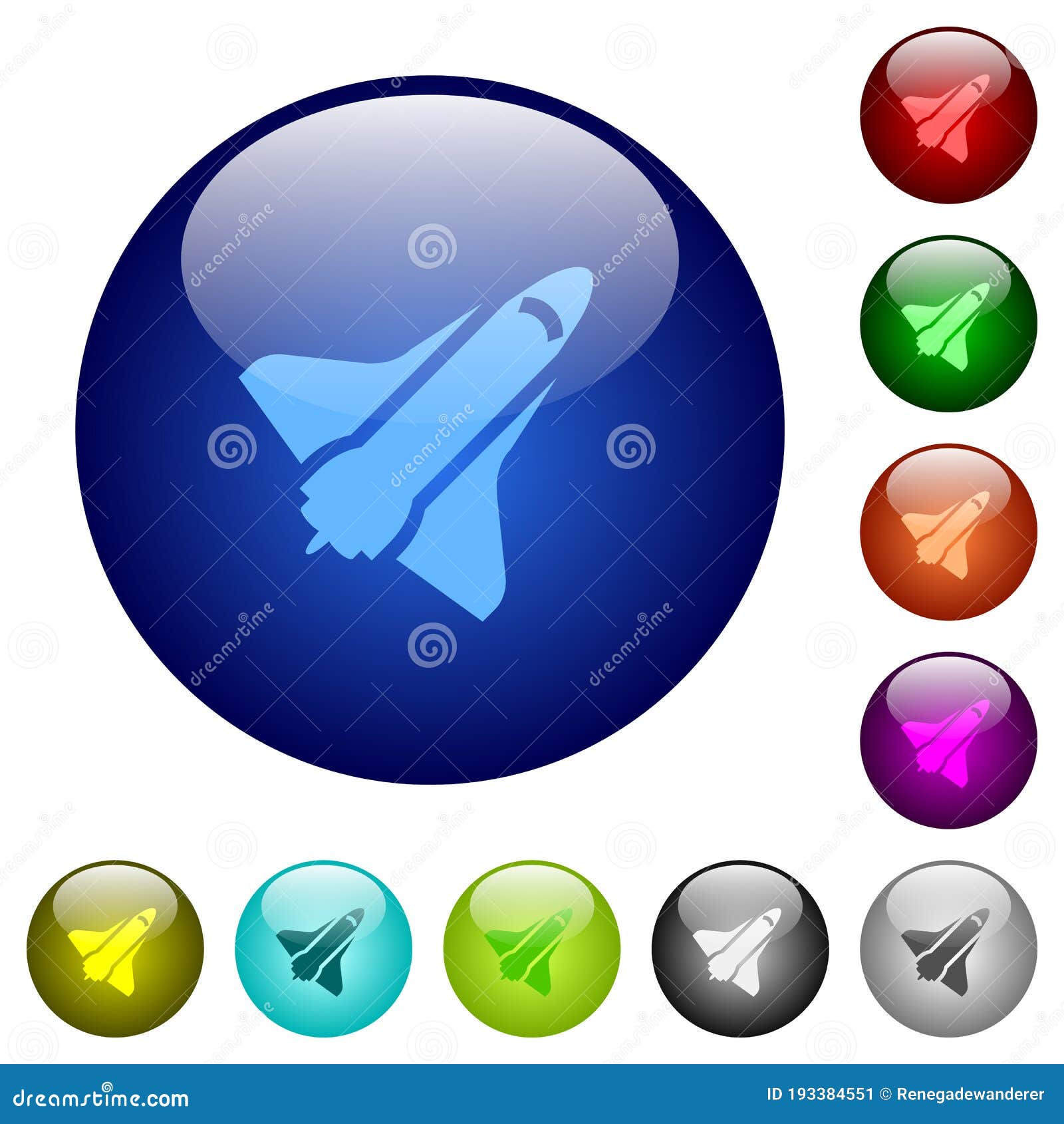 Space Shuttle Color Glass Buttons Stock Vector - Illustration of ...